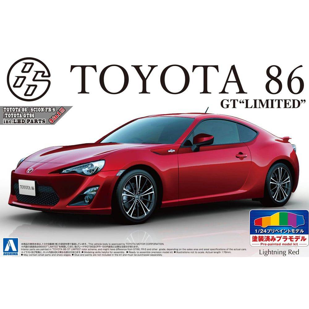 1/24 TOYOTA 86'12 LIGHTNING RED– Hobbyco Imports