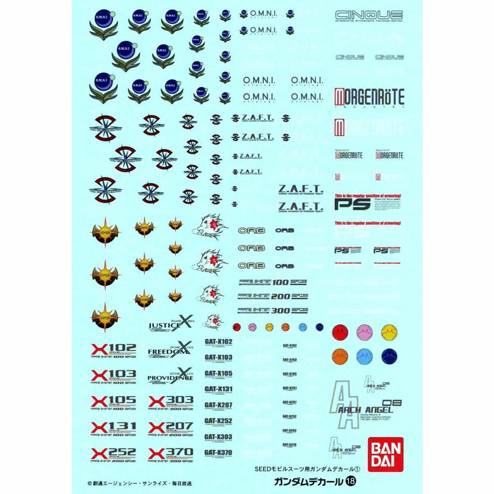 GUNDAM DECAL 18 MG MULTIUSE - SEED– Hobbyco Imports